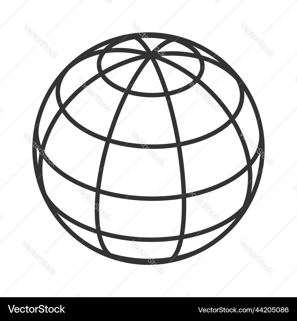 Globe wireframe 01 Royalty Free Vector Image - VectorStock
