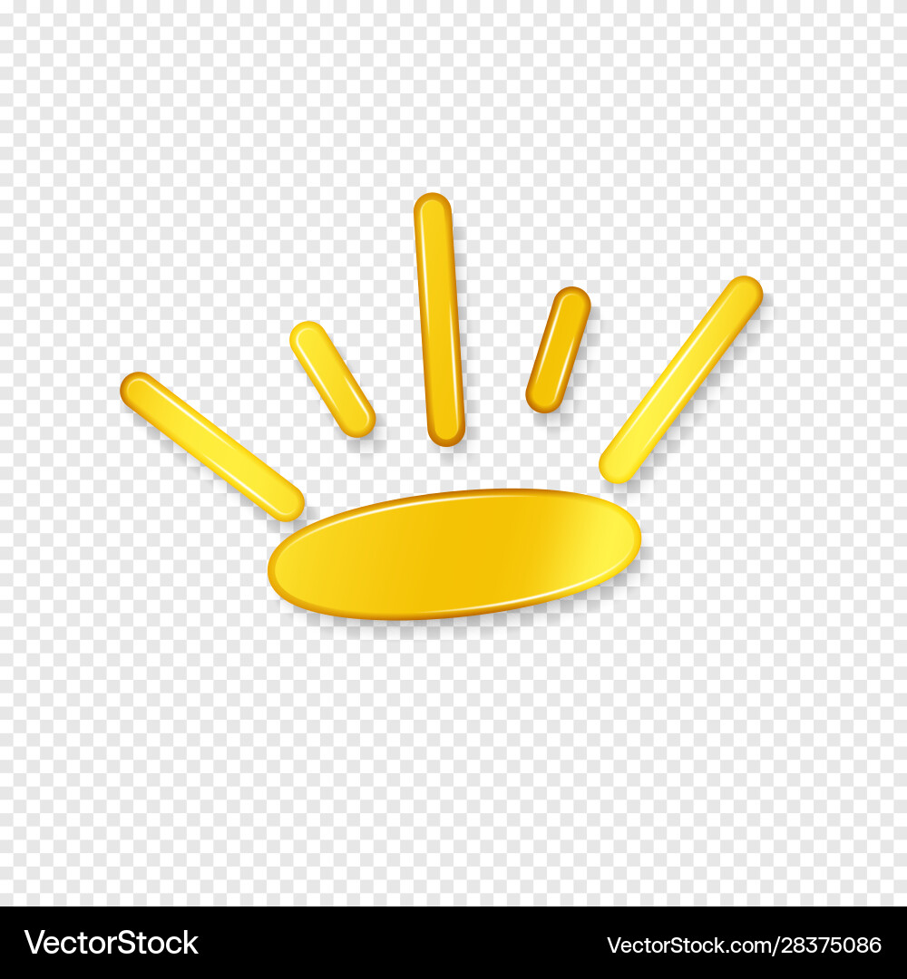Golden crown with shadow on a transparent Vector Image