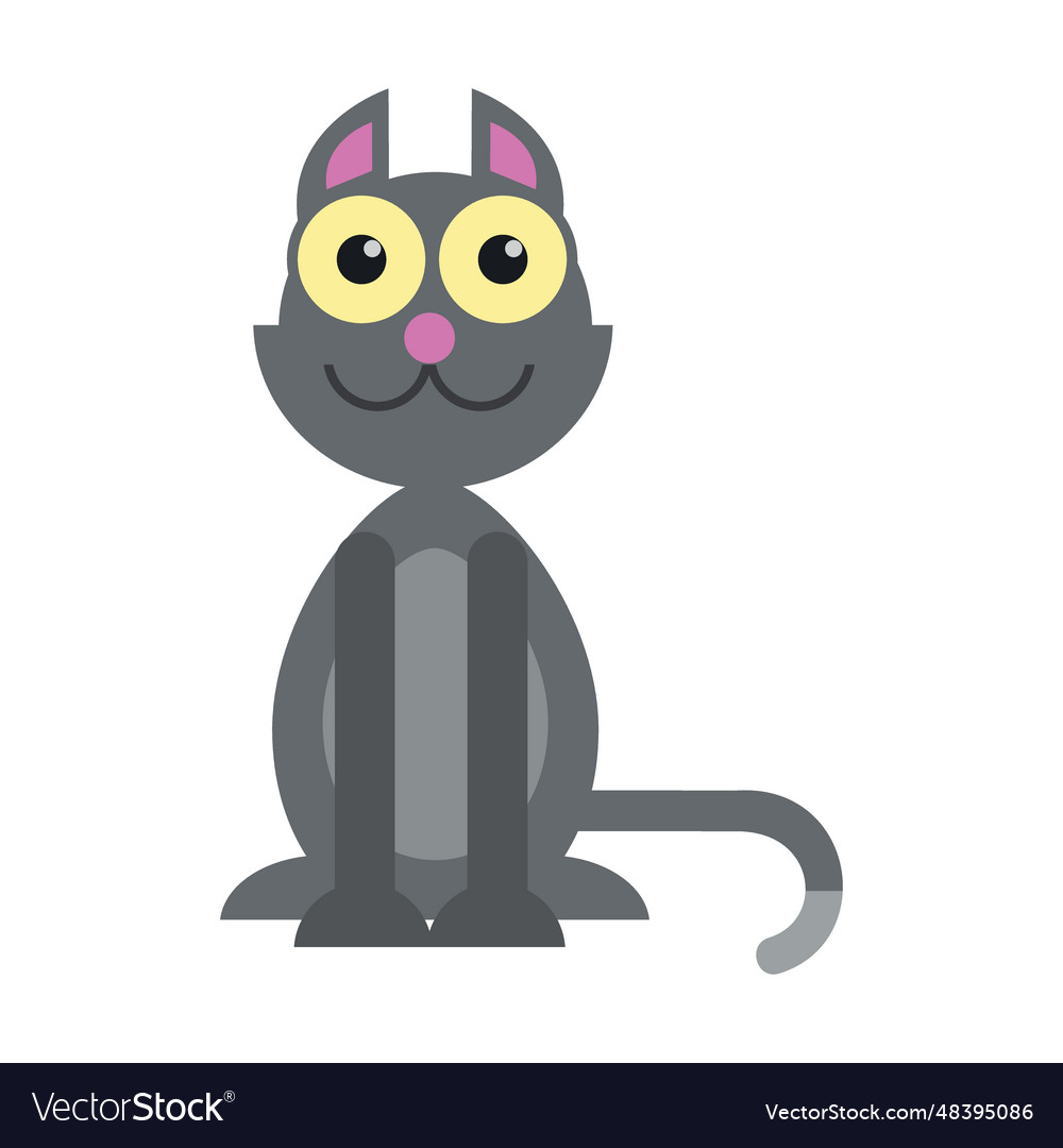 Gray domestic cat Royalty Free Vector Image - VectorStock
