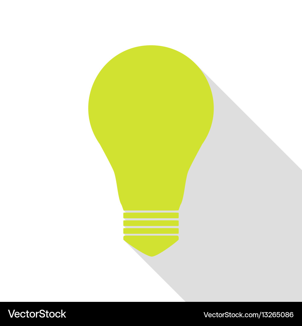 Light lamp sign pear icon with flat style shadow Vector Image