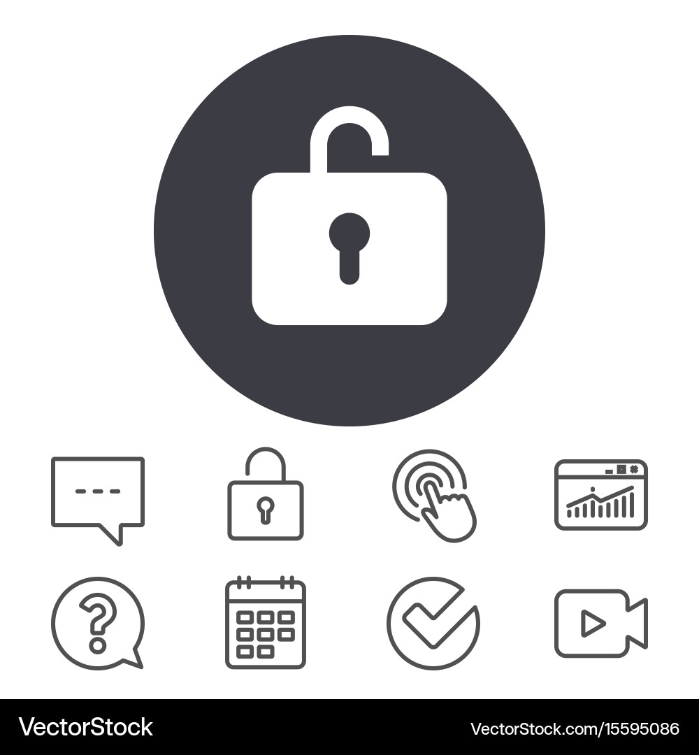 Lock sign icon login symbol Royalty Free Vector Image