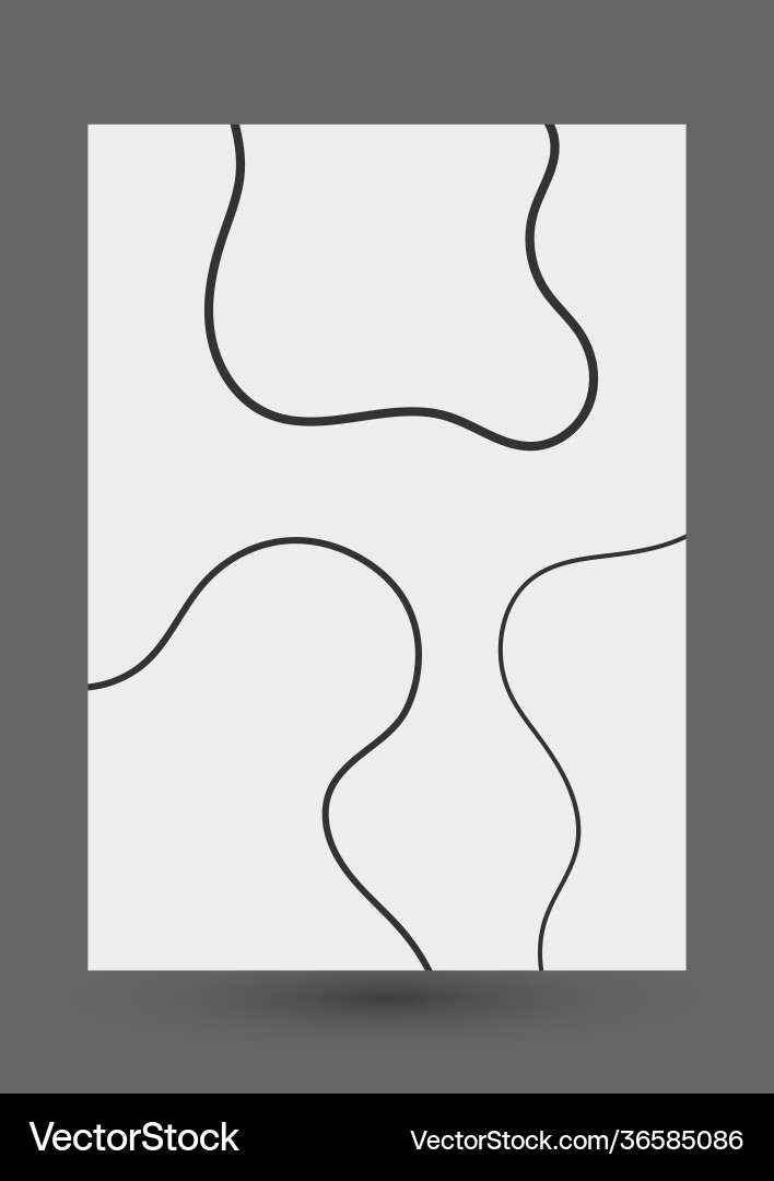 Minimalist flow lines black and white artistic Vector Image