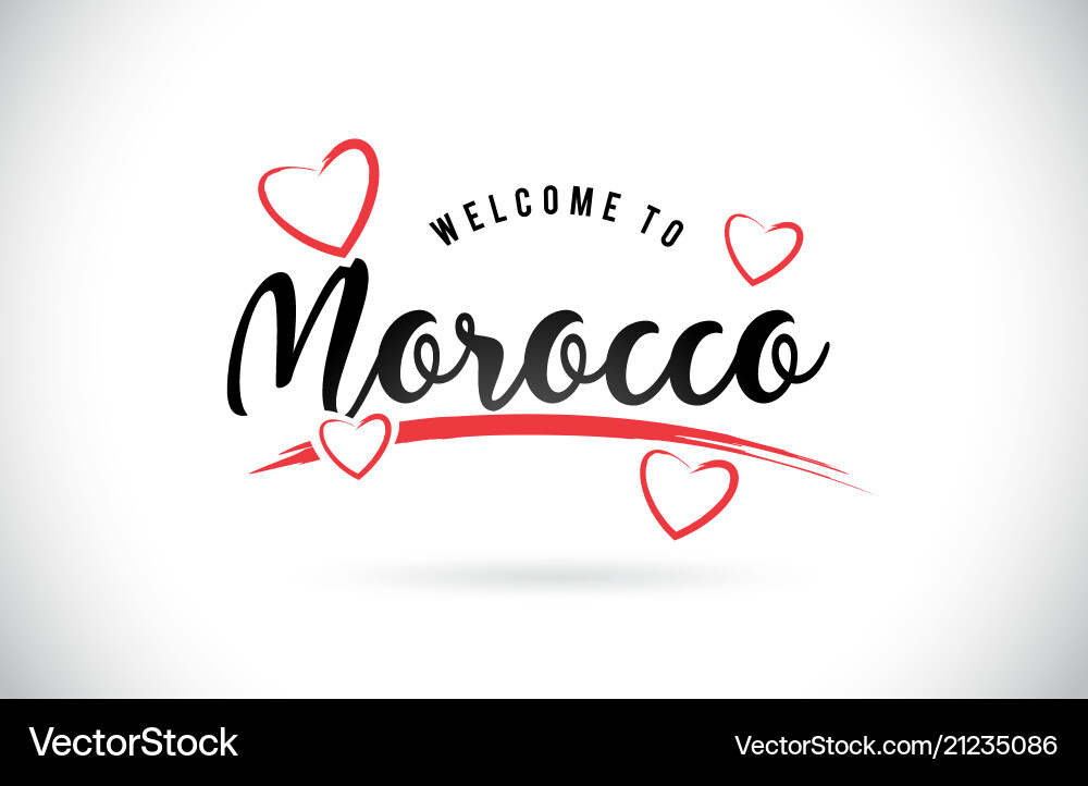 Morocco welcome to word text with handwritten Vector Image