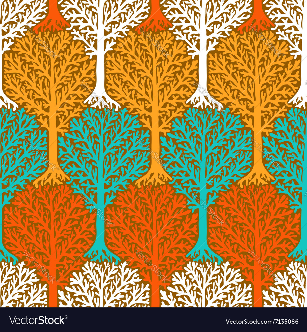 Pattern with trees Royalty Free Vector Image - VectorStock