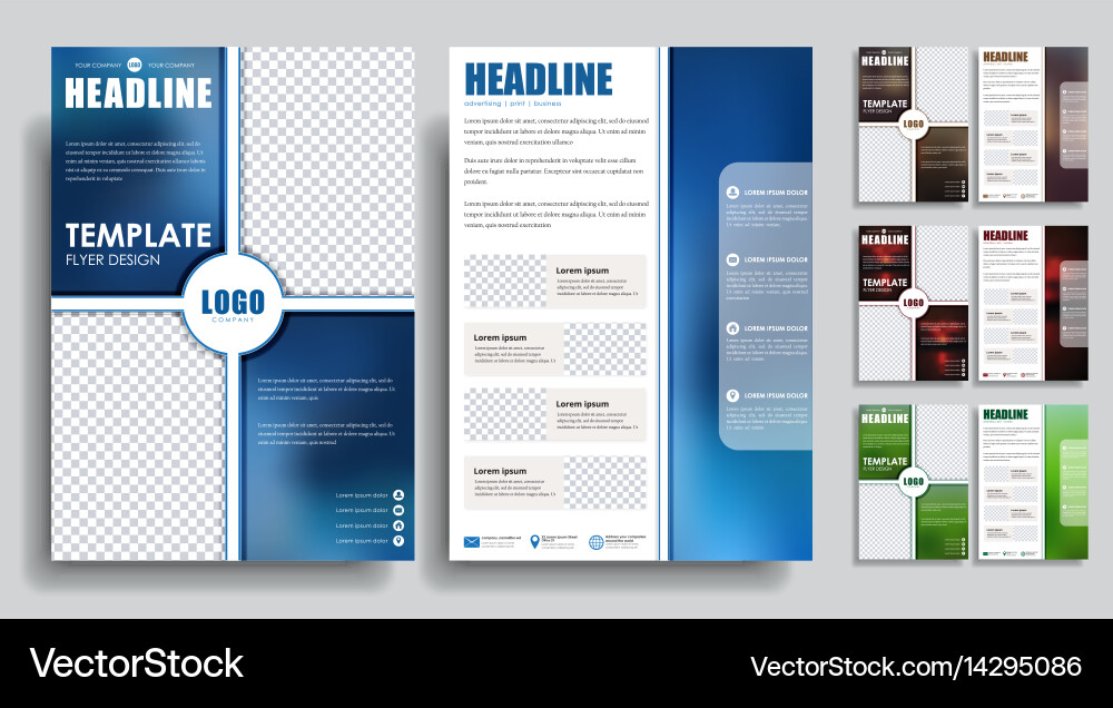 Set flyers brochure a4 with empty space for photo Vector Image
