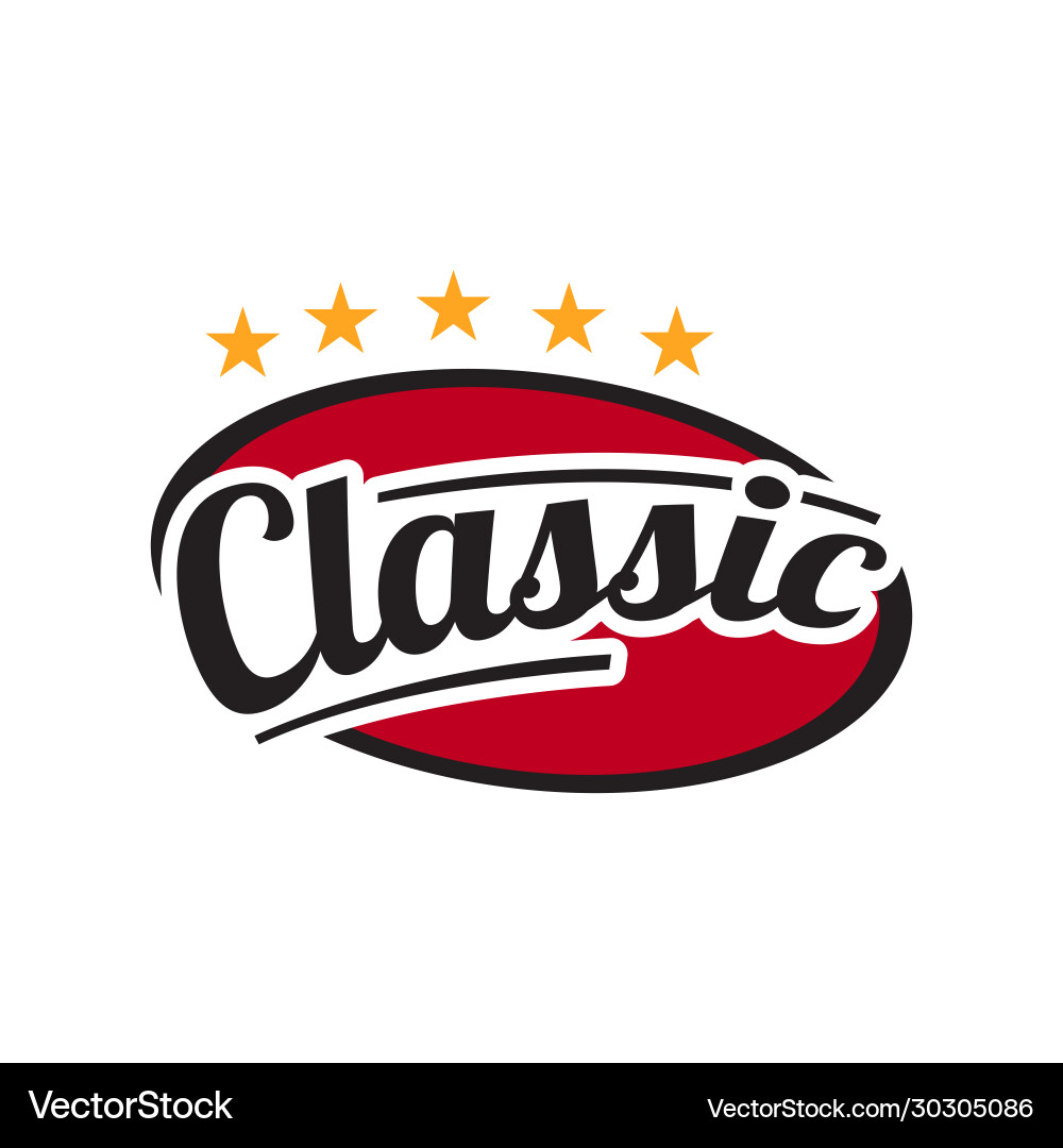 Special custom five stars classic lettering logo Vector Image