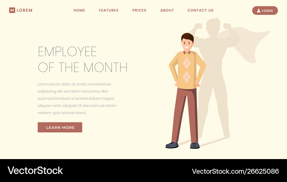 Super employee landing page template best Vector Image