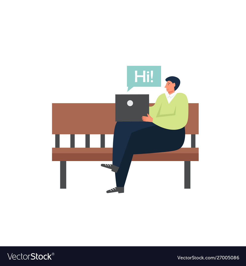 Wireless networking technology flat Royalty Free Vector