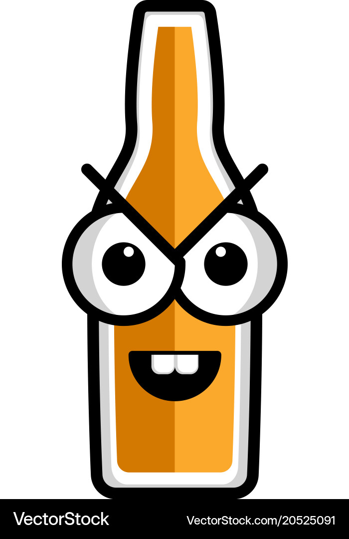 Angry beer cartoon character Royalty Free Vector Image