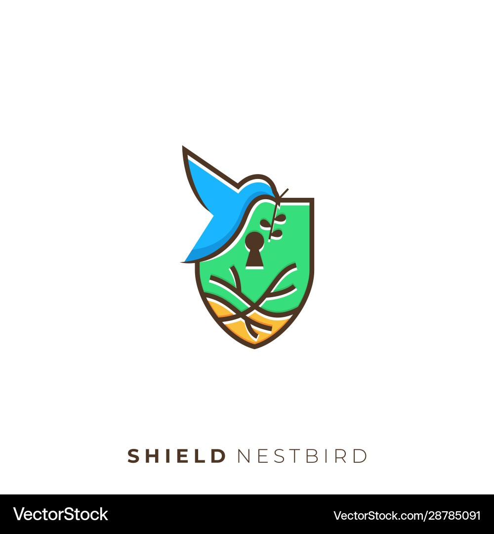 Bird shield key template Royalty Free Vector Image