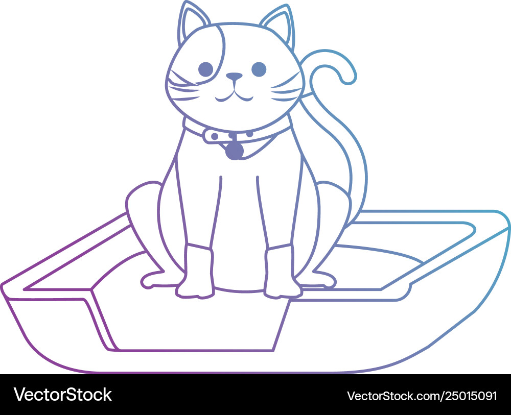 Cute cat mascot in bed character Royalty Free Vector Image