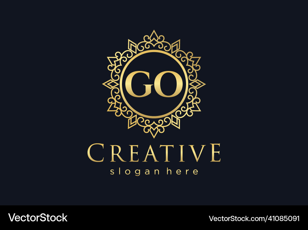 Go initial letter luxury calligraphic feminine Vector Image