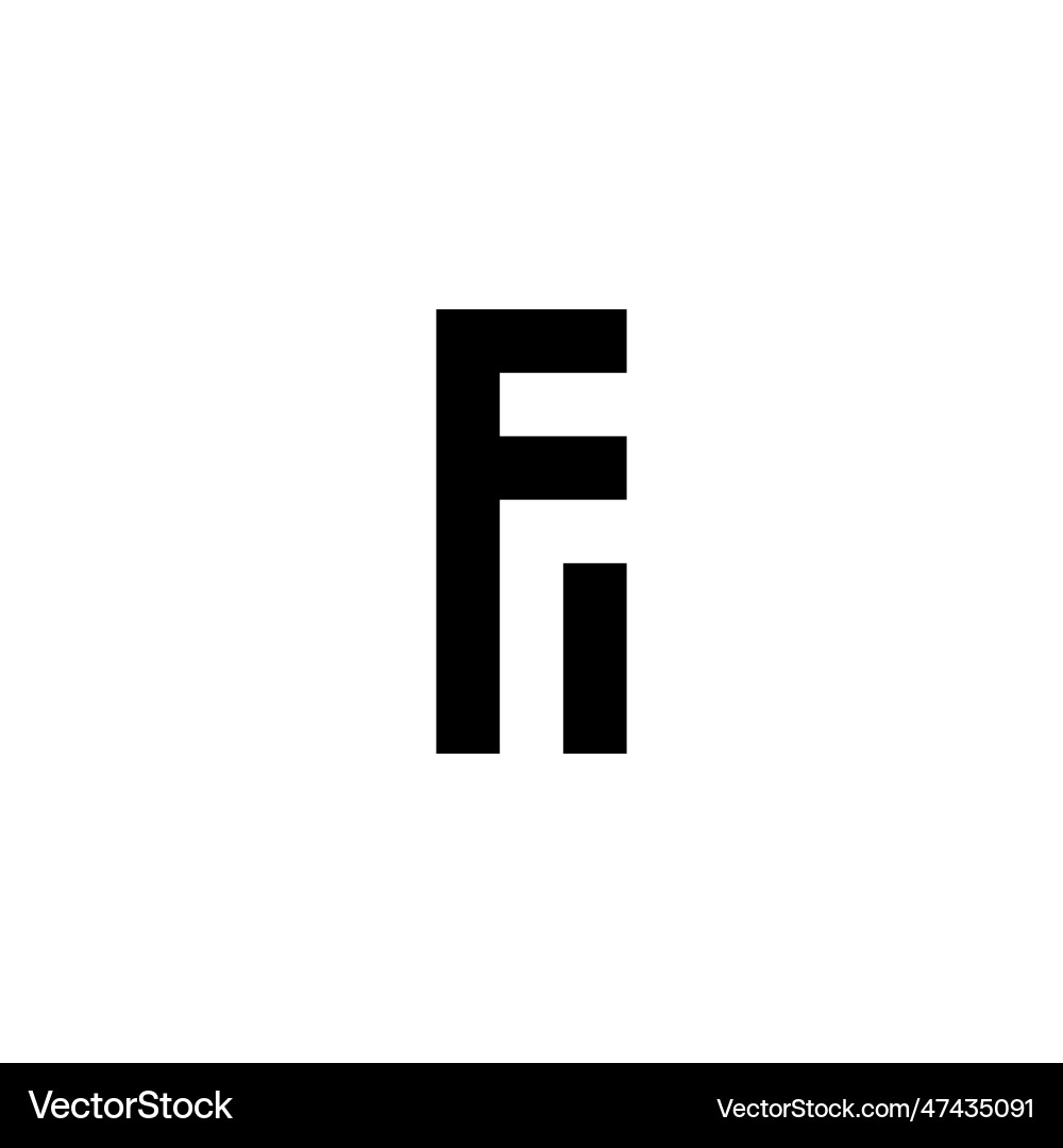 Letter fr square geometric symbol simple logo Vector Image