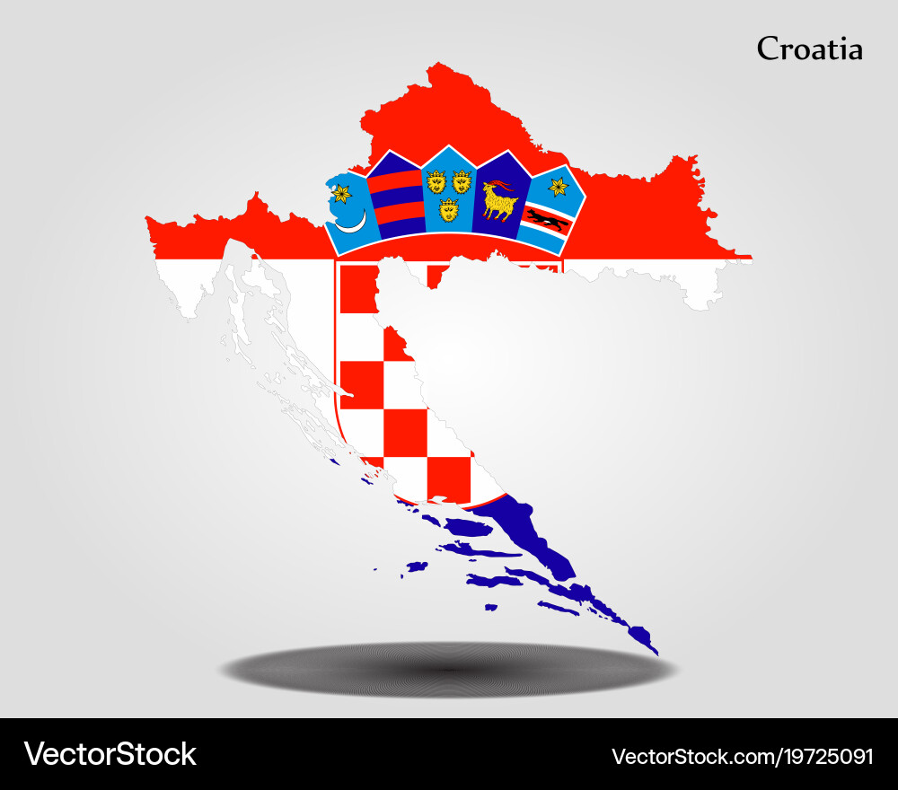 Map of croatia Royalty Free Vector Image - VectorStock