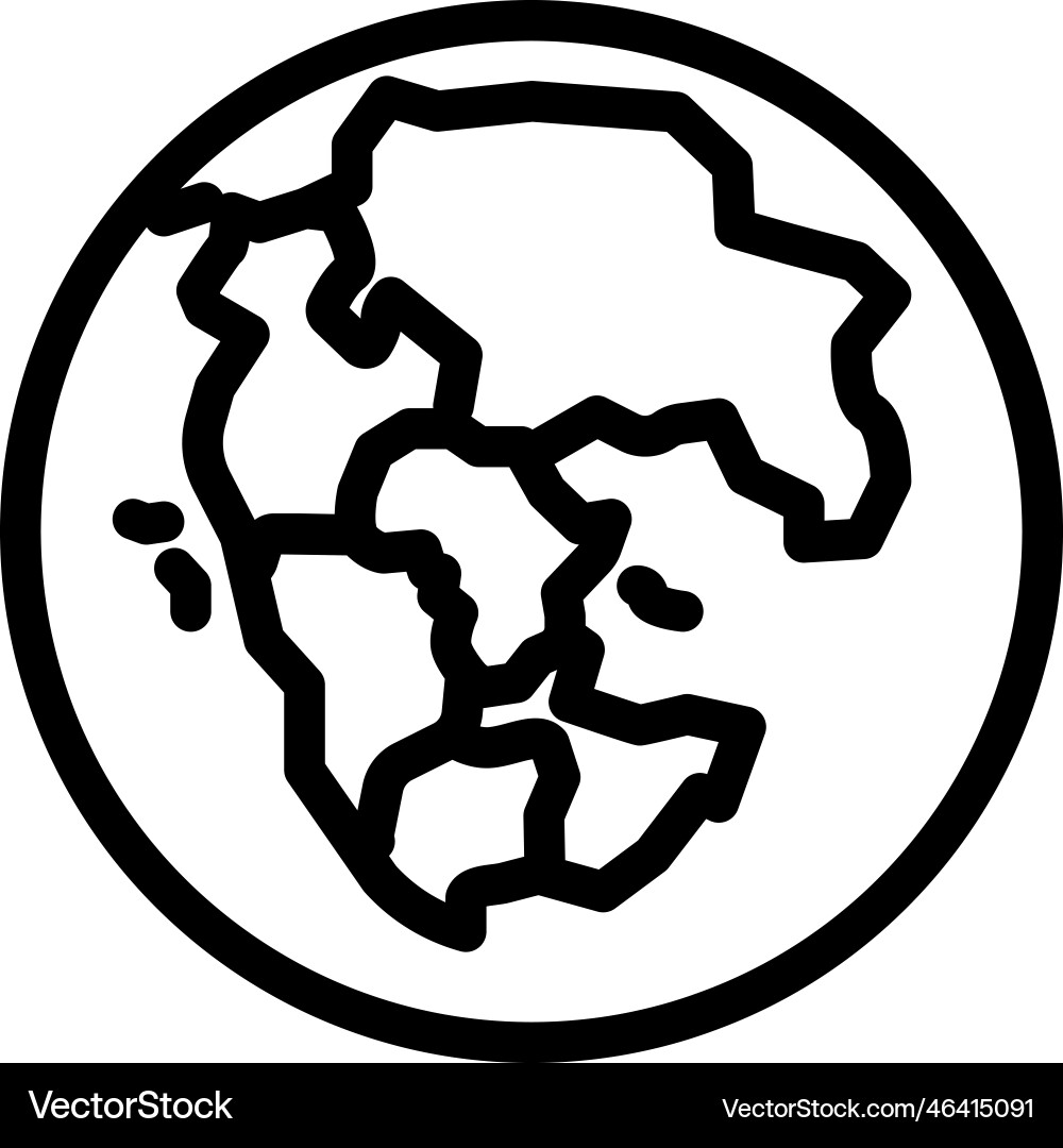 Pangaea Map Black And White