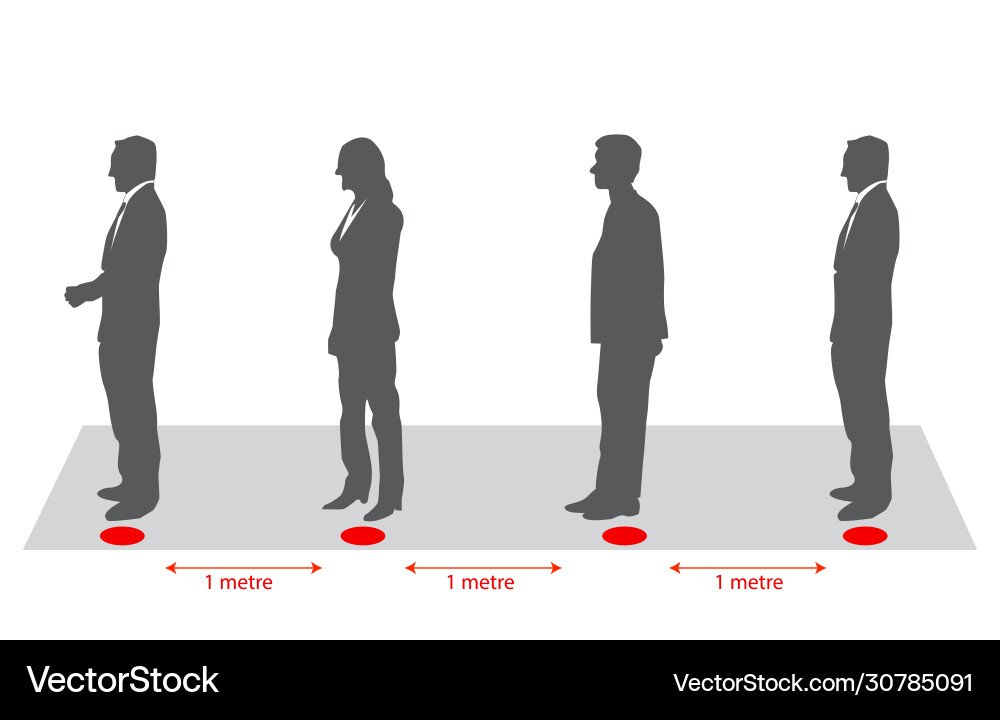 Physical and social distancing on workplace Vector Image
