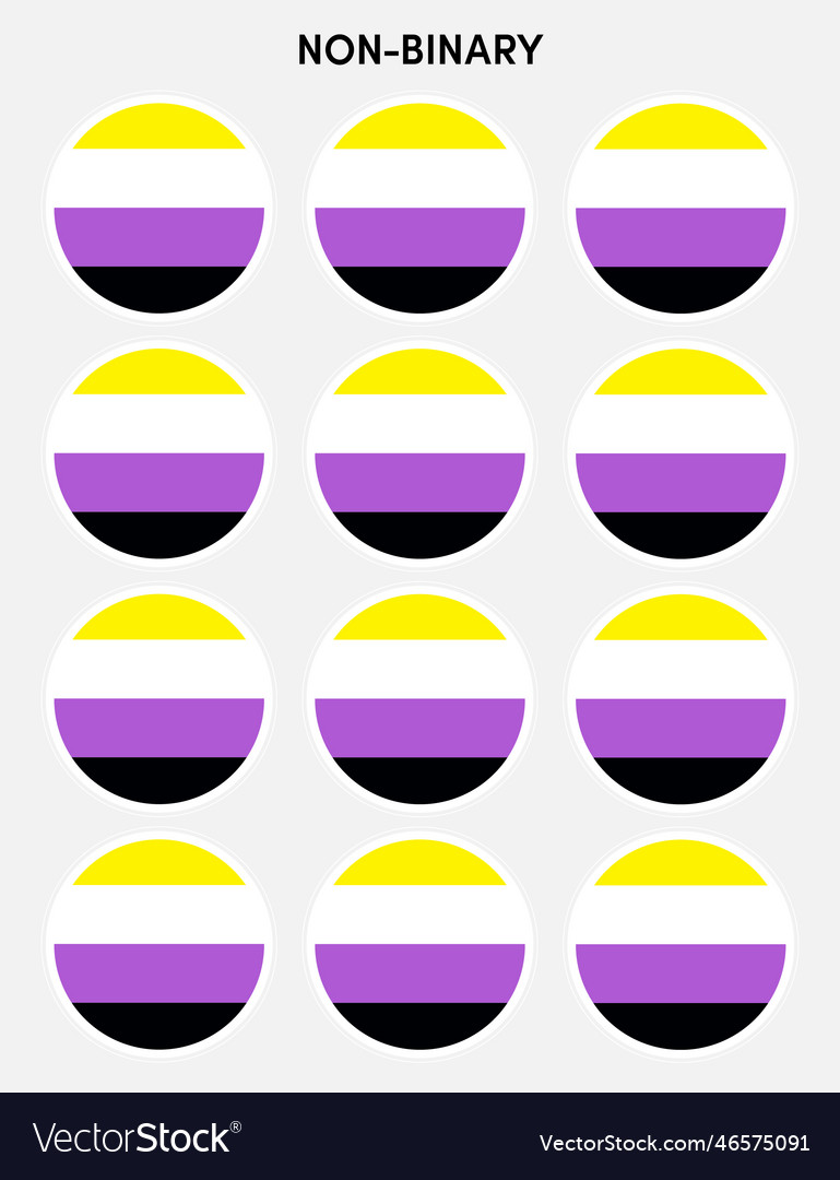 Set of pride flags non-binary flags sticker Vector Image