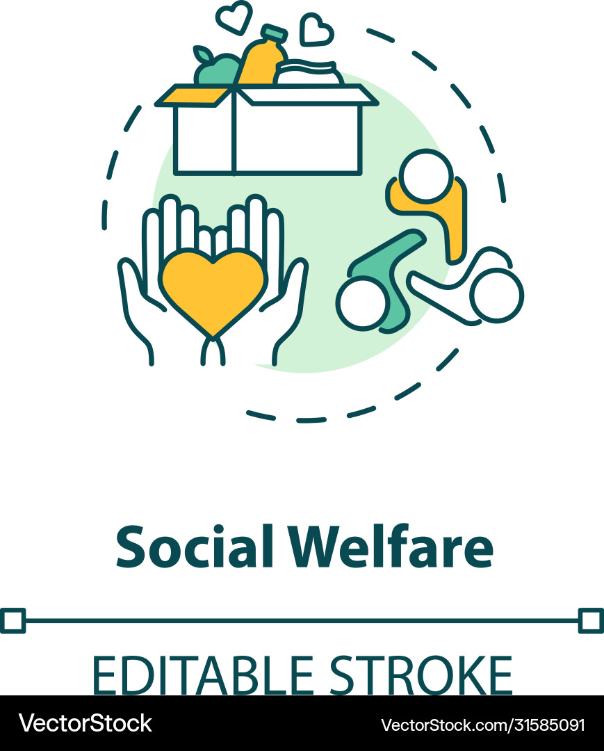 Social welfare concept icon Royalty Free Vector Image