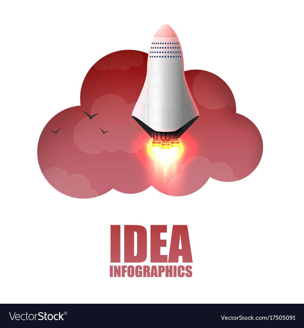 Space rocket launch startup creative idea Vector Image