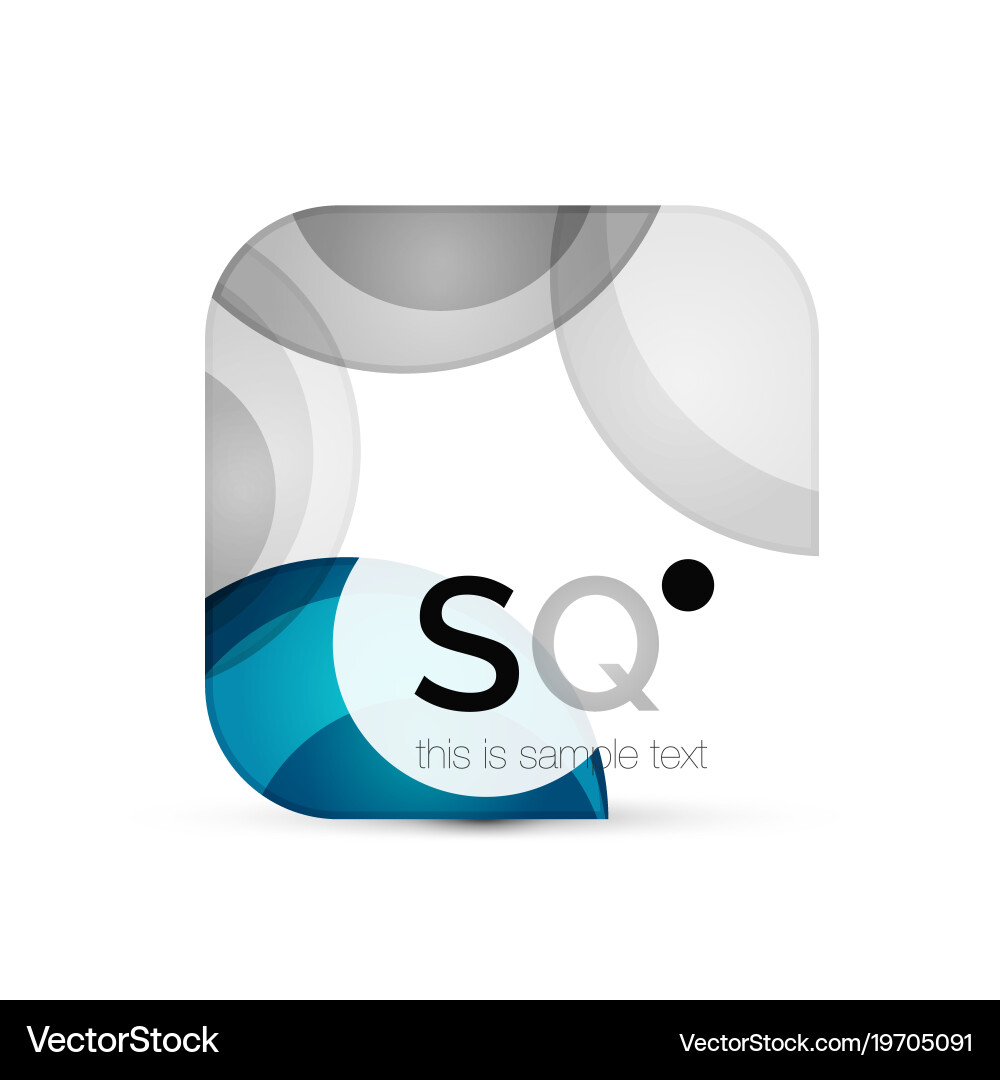 Square geometric abstract business emblem Vector Image