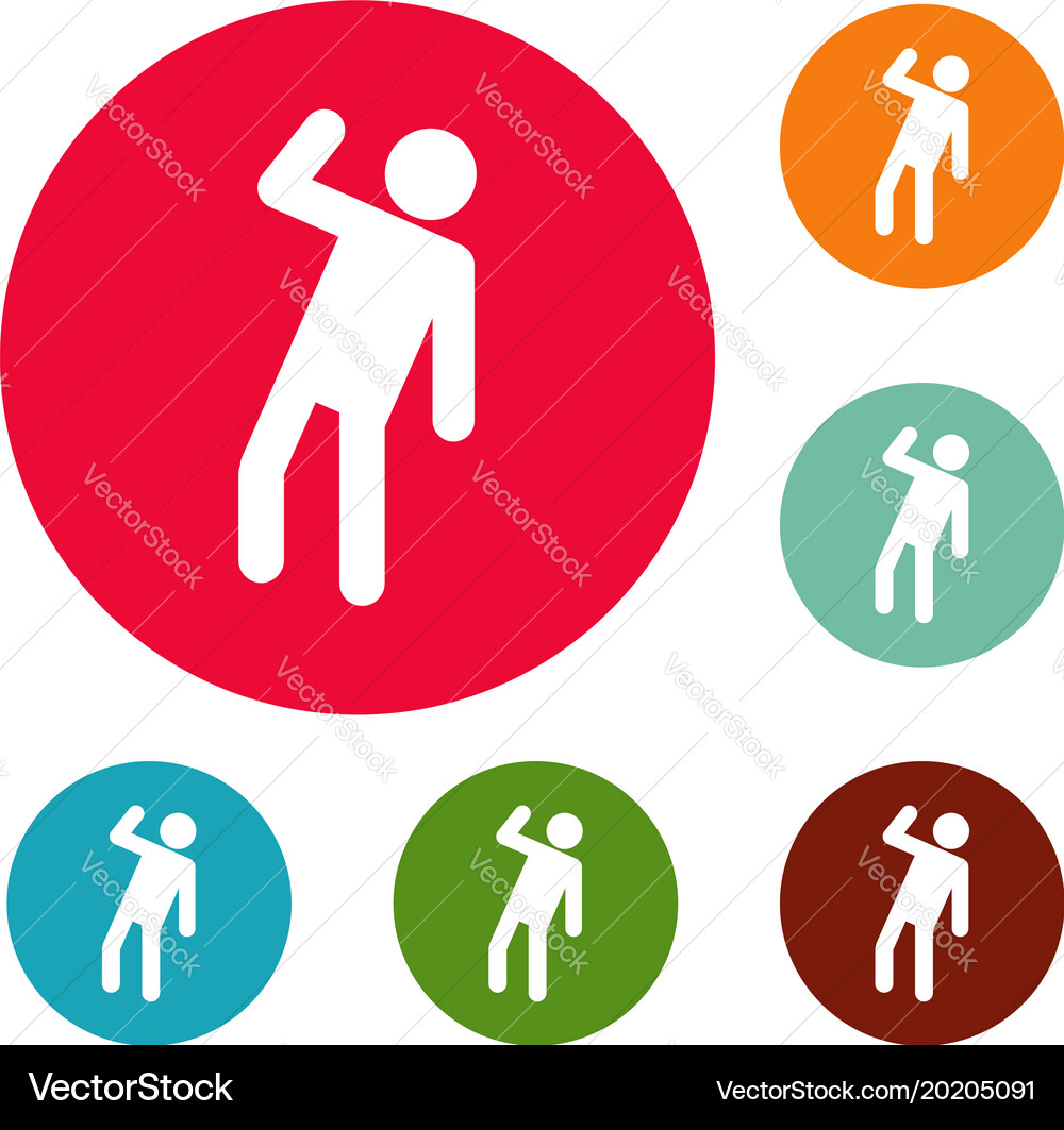 Stick figure stickman icons circle set Royalty Free Vector