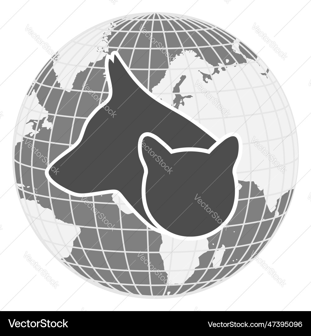 Animal protection logo silhouette Royalty Free Vector Image