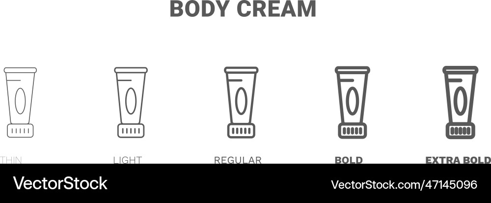Body cream icon thin regular bold and more style Vector Image