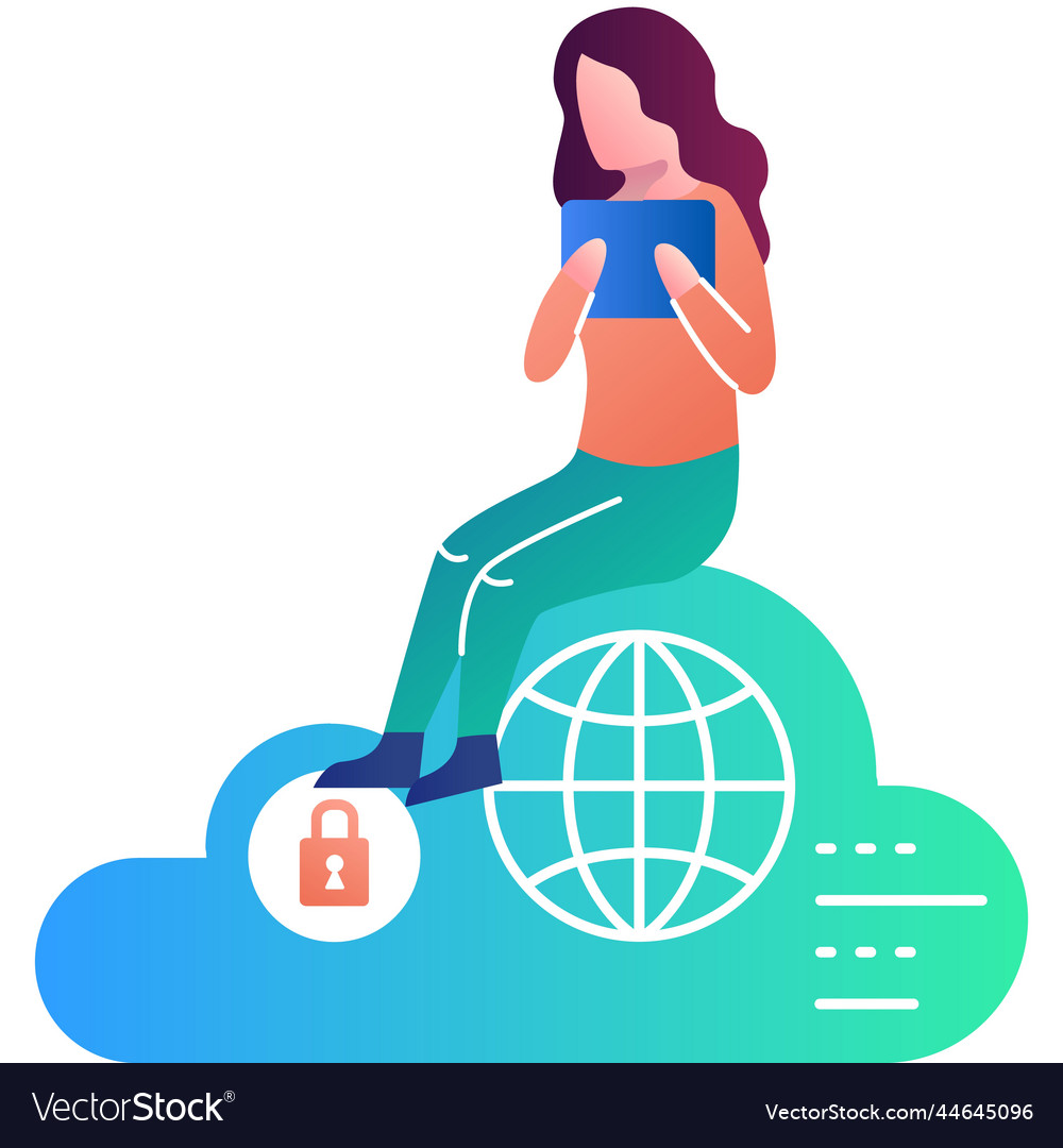 Cloud management icon flat big database Royalty Free Vector