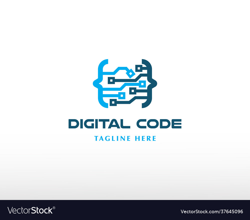Digital code logo system logo tech creative logo Vector Image