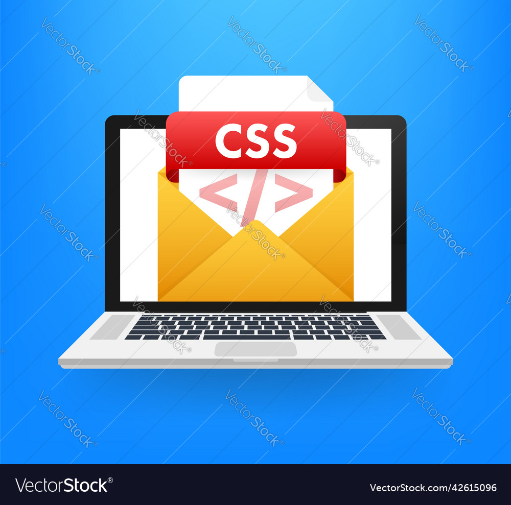 Download css button on laptop screen downloading Vector Image Download css button on laptop screen downloading Vector Image