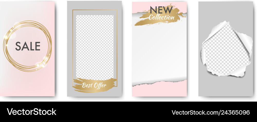 Editable stories template isolated Royalty Free Vector Image