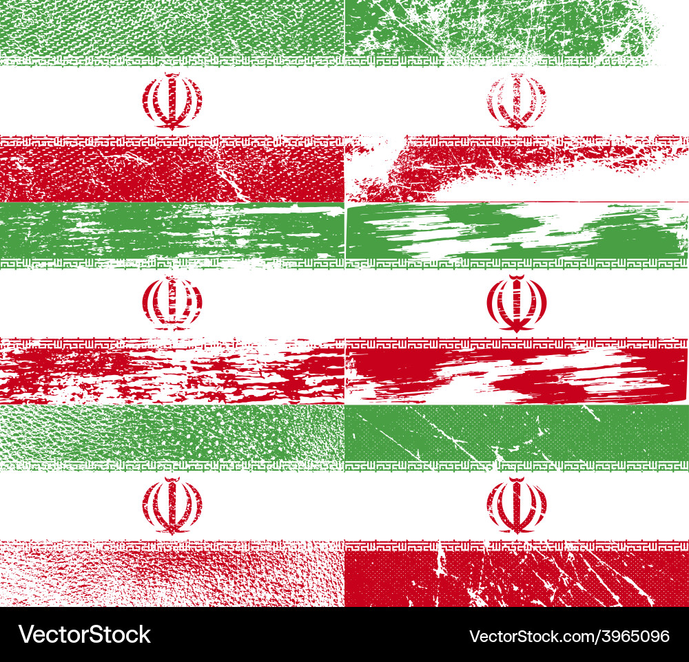 Flag of iran with old texture Royalty Free Vector Image