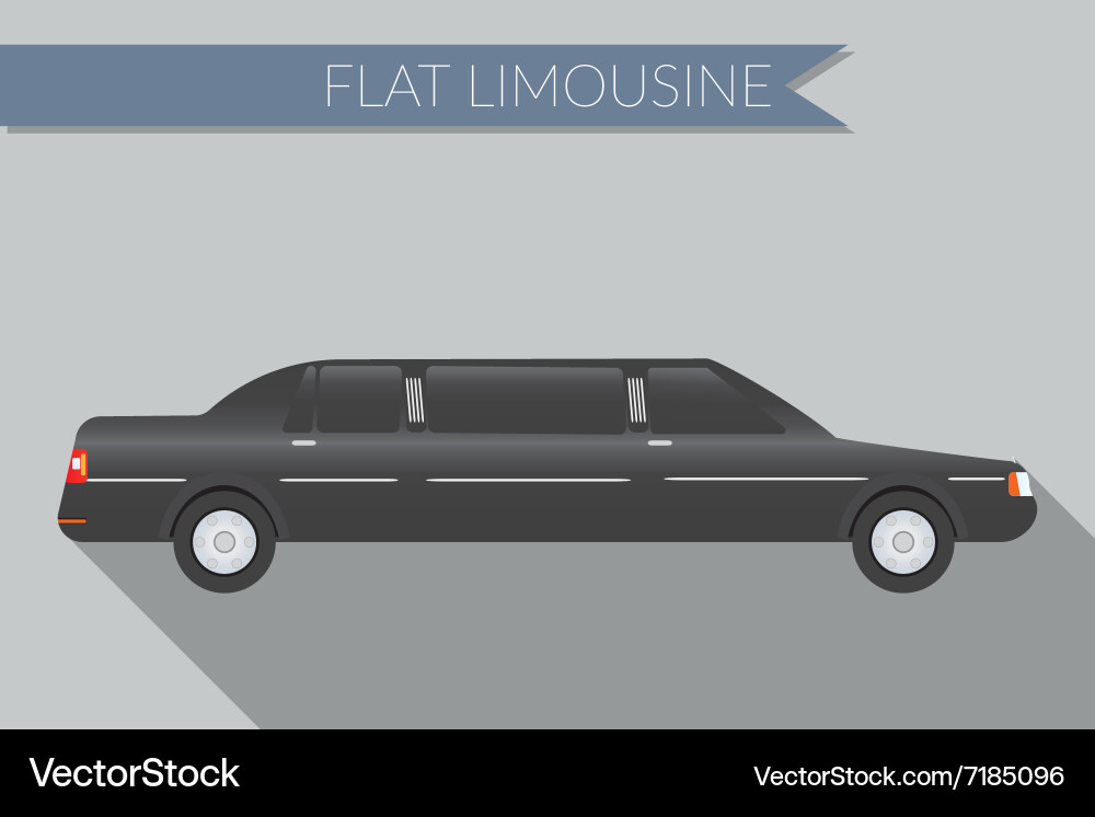 Flat design city Transportation limousine side Vector Image