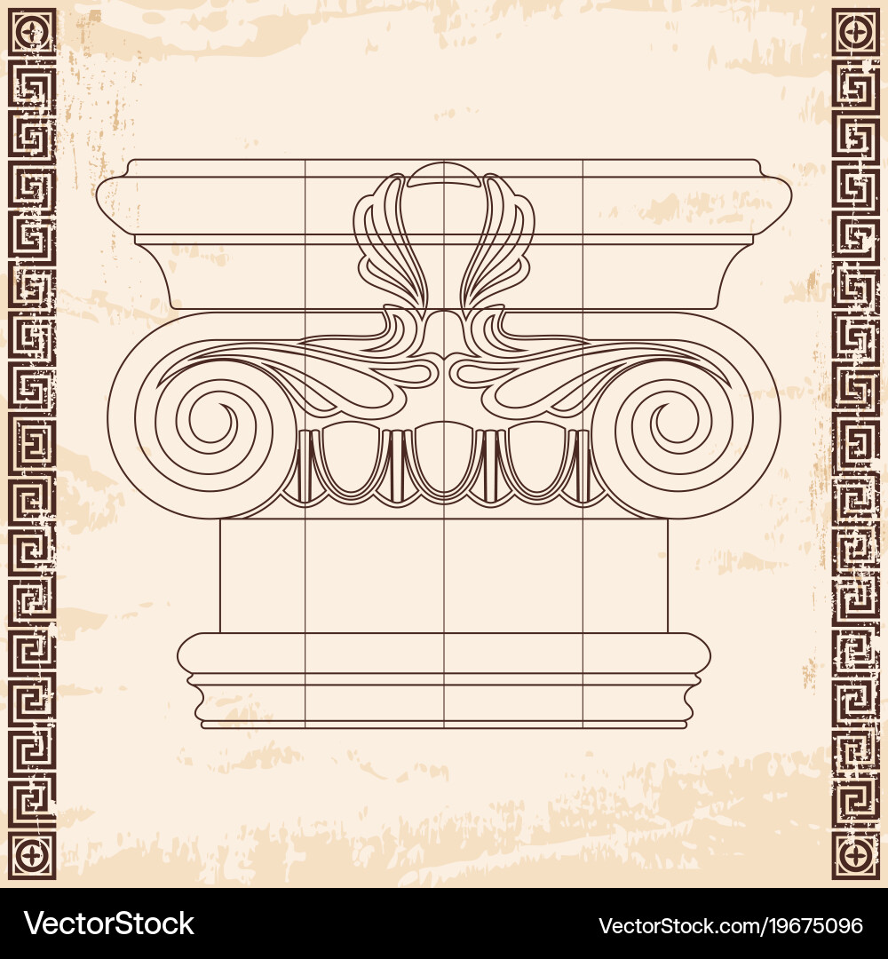 Greek capitals of columns Royalty Free Vector Image