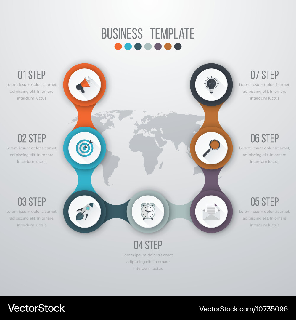 Infographics Seven Options Royalty Free Vector Image