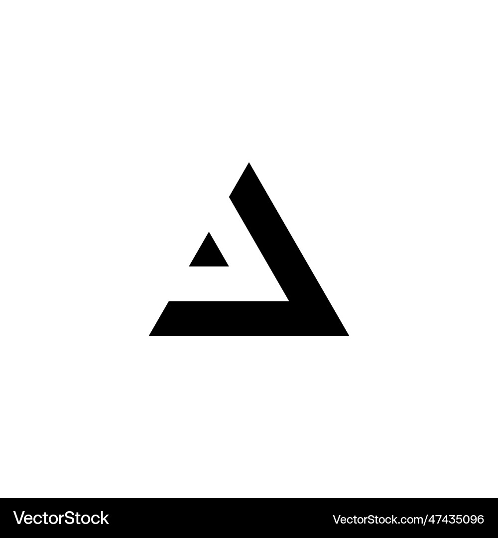 Letter j triangle outline geometric symbol simple Vector Image