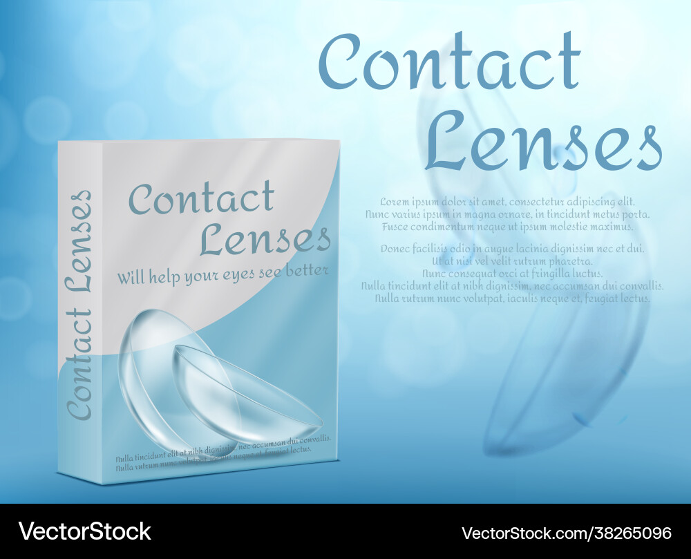 Package box for contact lenses mock-up Royalty Free Vector