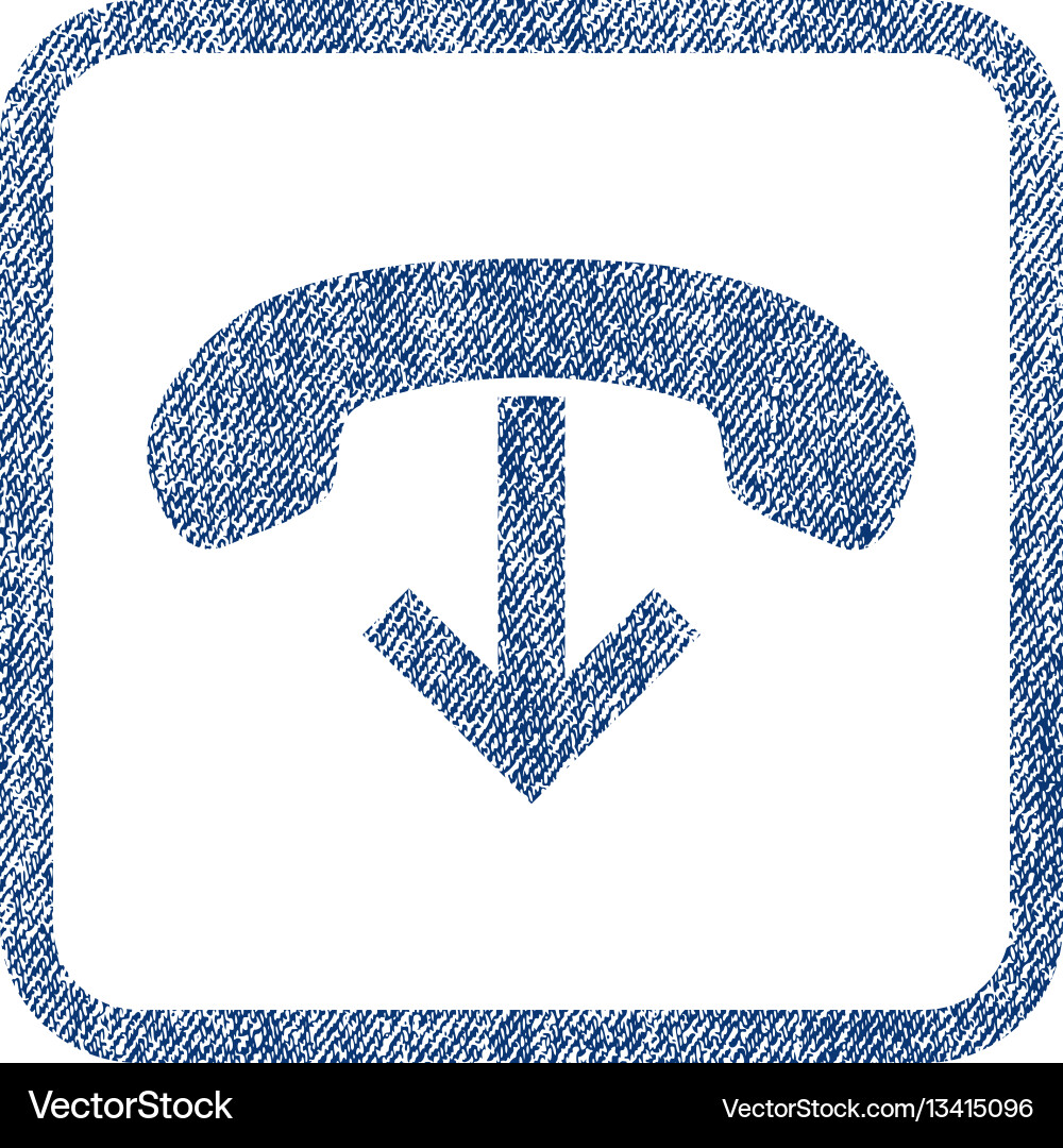 Phone hang up fabric textured icon Royalty Free Vector Image