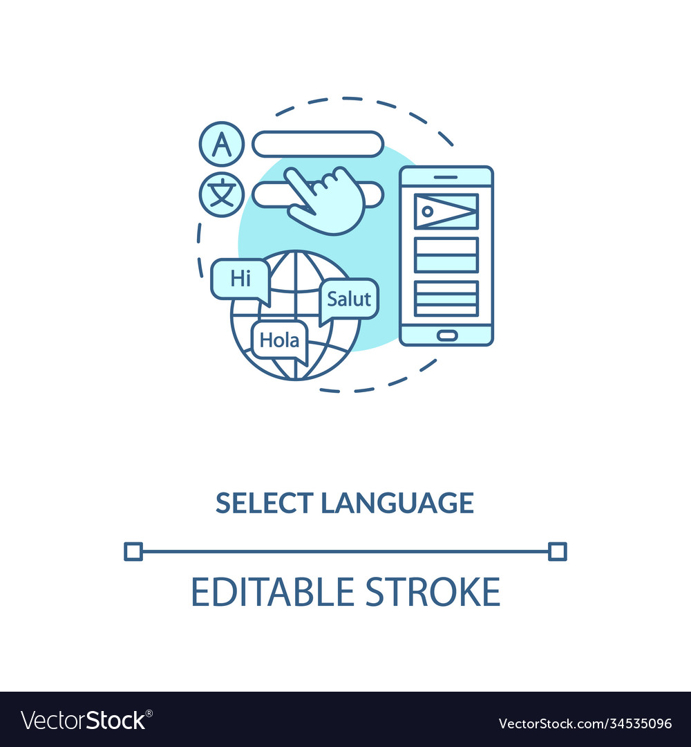 Select language concept icon Royalty Free Vector Image