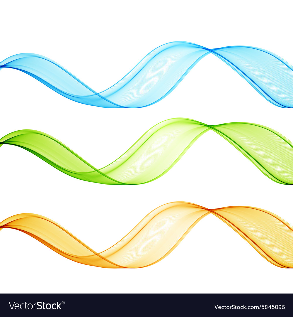 Set of color wave Royalty Free Vector Image - VectorStock