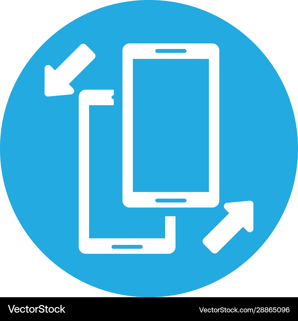 Smartphones devices with arrows indexing Vector Image