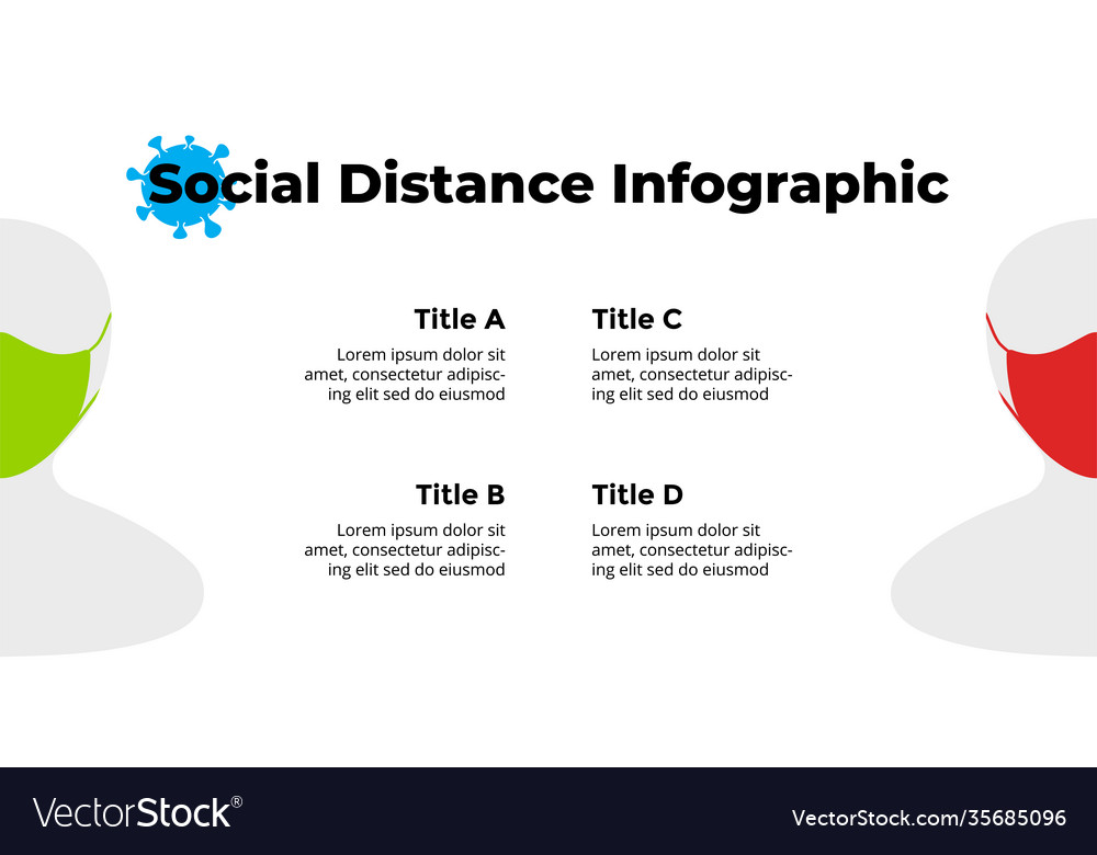 Social distance graphic concept two people Vector Image