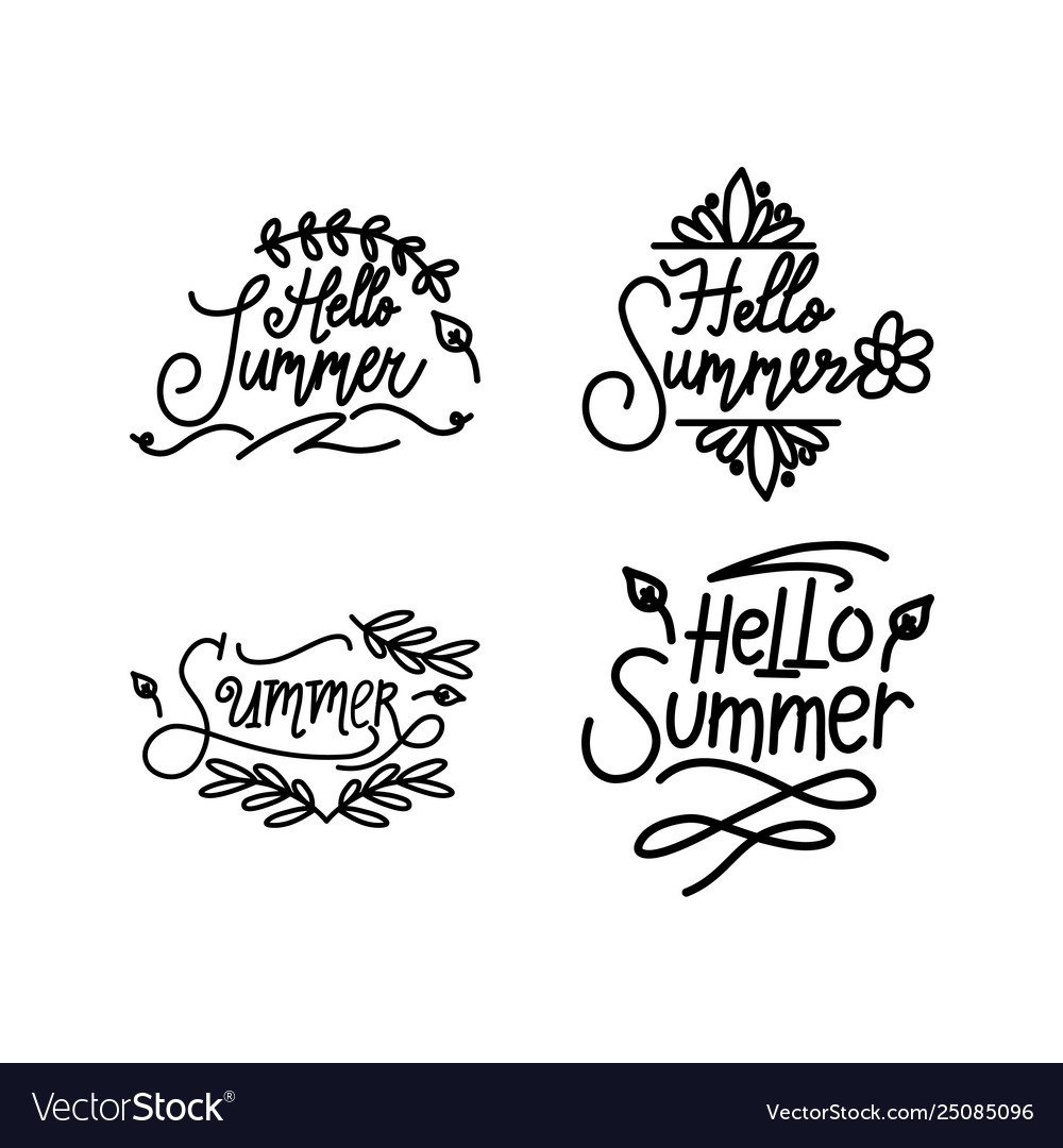 Summer script text template Royalty Free Vector Image
