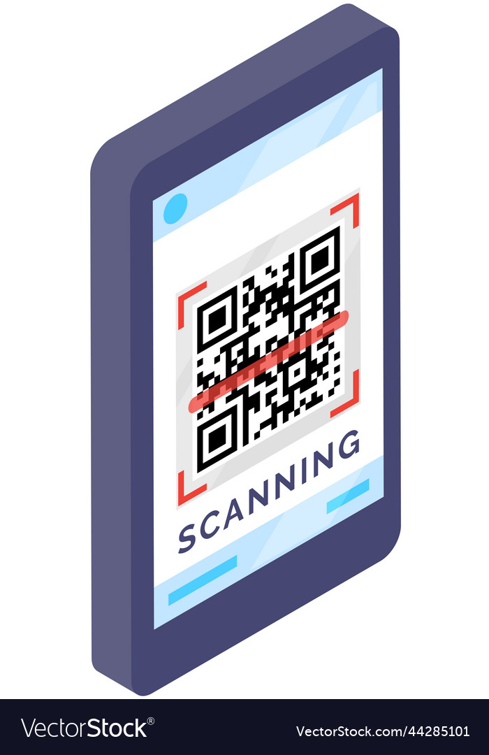 App for scanning qr code via mobile phone scanner Vector Image