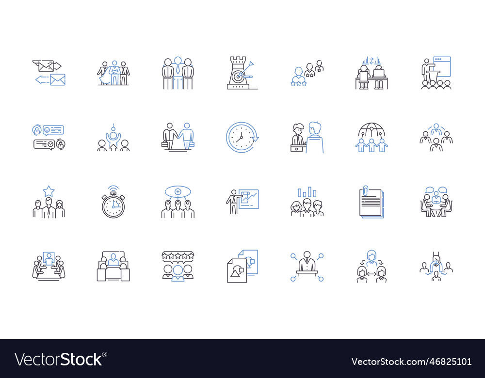 Brainstorming session line icons collection Vector Image Brainstorming session line icons collection Vector Image