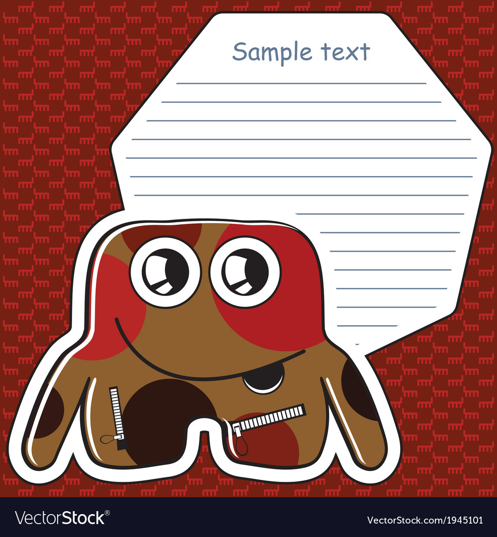 Cartoon monster with message cloud Royalty Free Vector Image