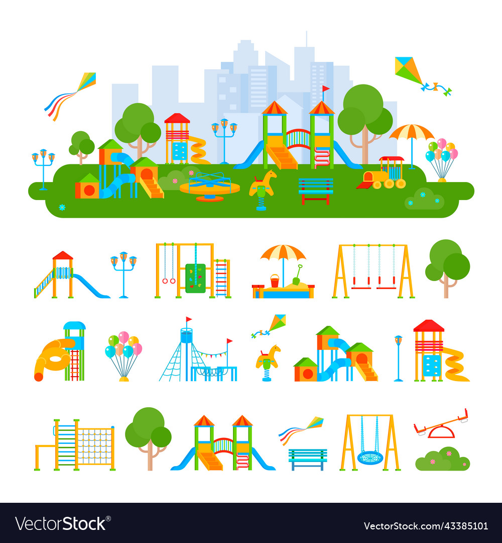 Children playground constructor composition Vector Image