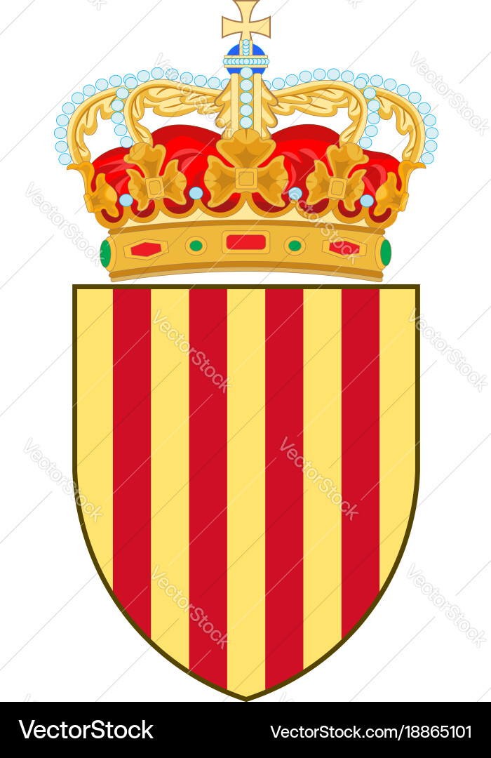 Coat arms catalonia spain Royalty Free Vector Image