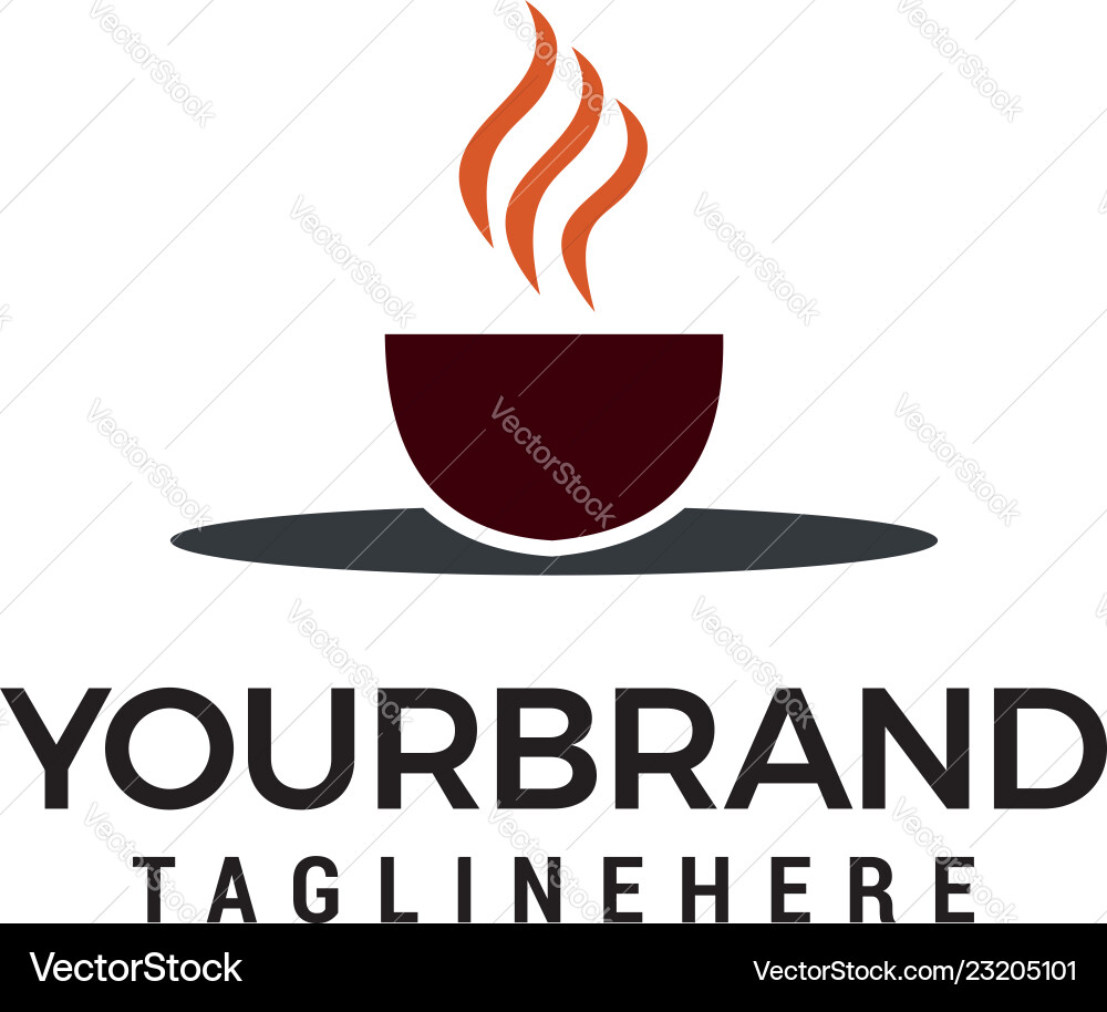 Coffee cup logo design template shop labels Vector Image