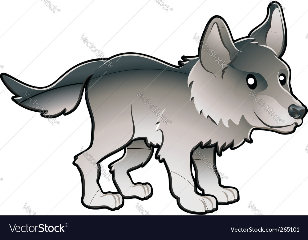 Cute wolf Royalty Free Vector Image - VectorStock